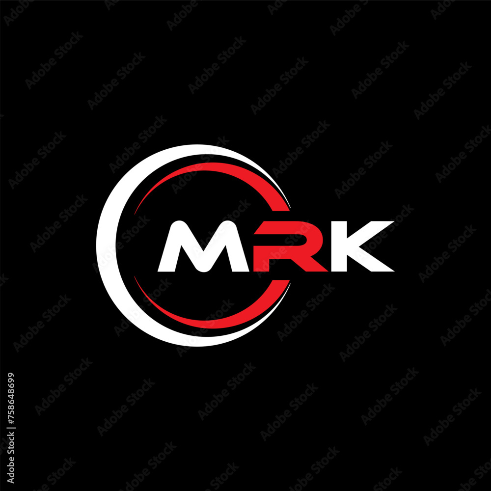 MRK letter logo design with black background in illustrator, cube logo ...