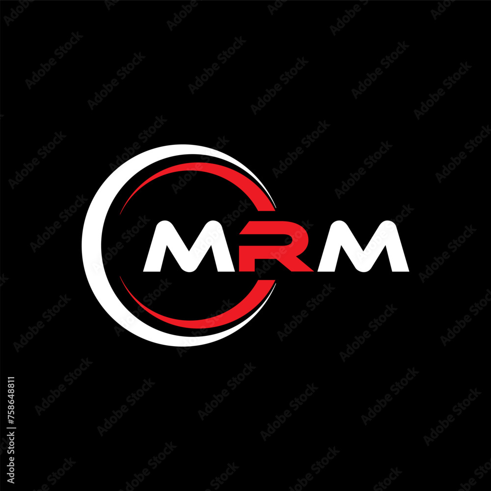 MRM letter logo design with black background in illustrator, cube logo ...