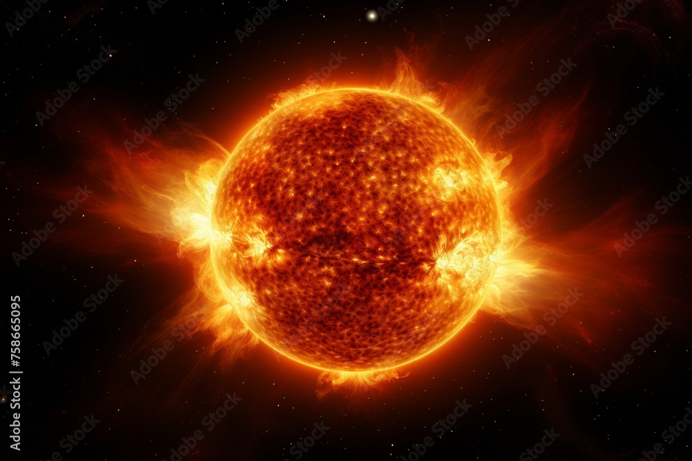 Magnificent sun solar flares illuminate the sky in a spectacular ...