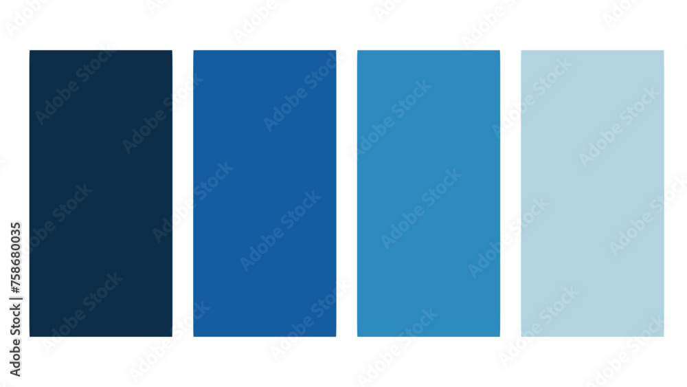 Blue color palette. Set of bright color palette combination in rgb hex ...
