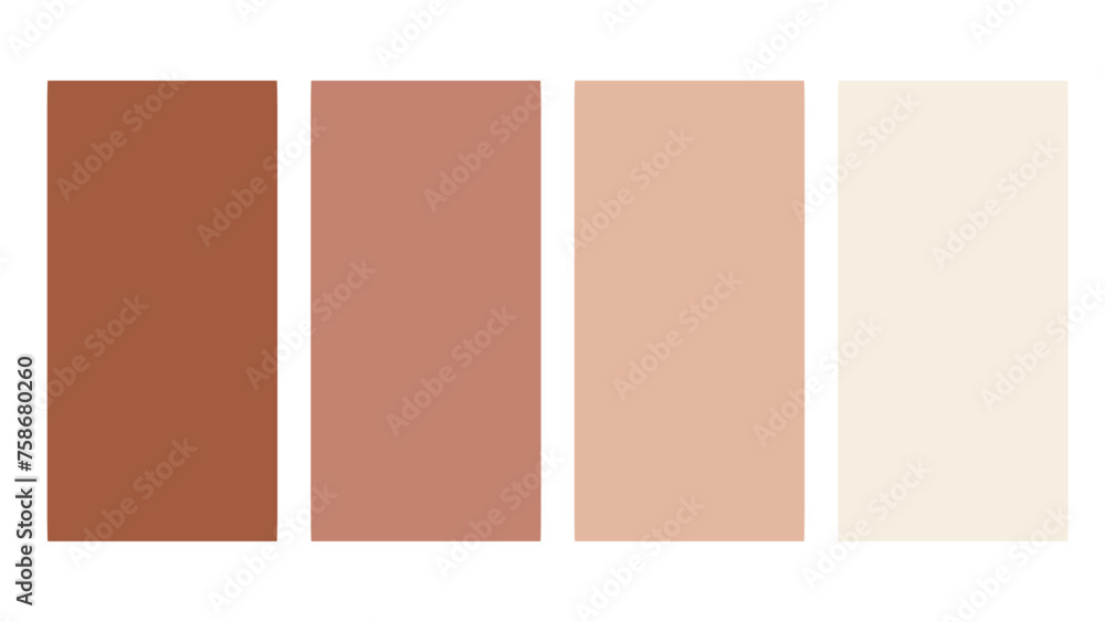Brown color palette. Set of bright color palette combination in rgb hex ...