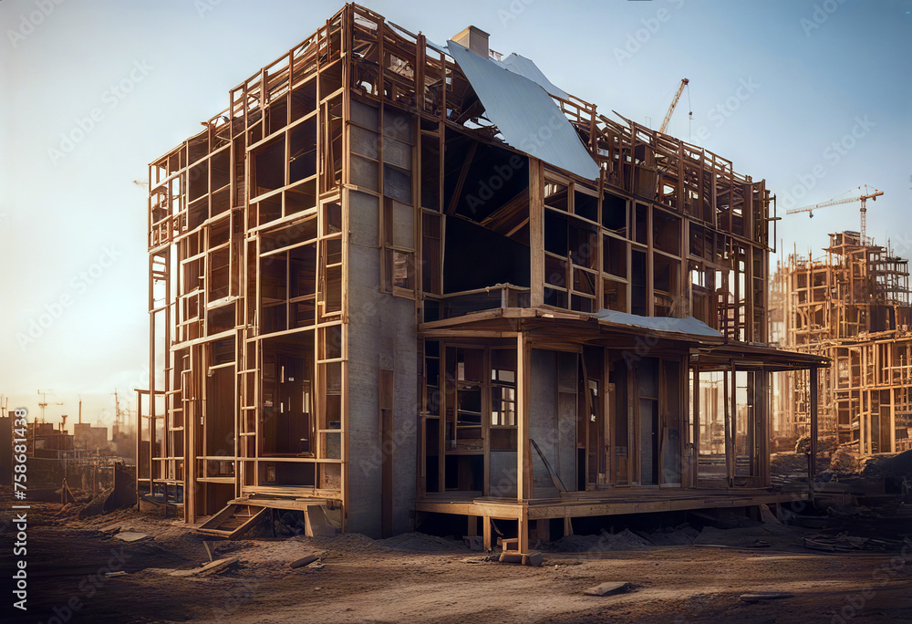 house construction three-dimensional blueprint design engineering home ...