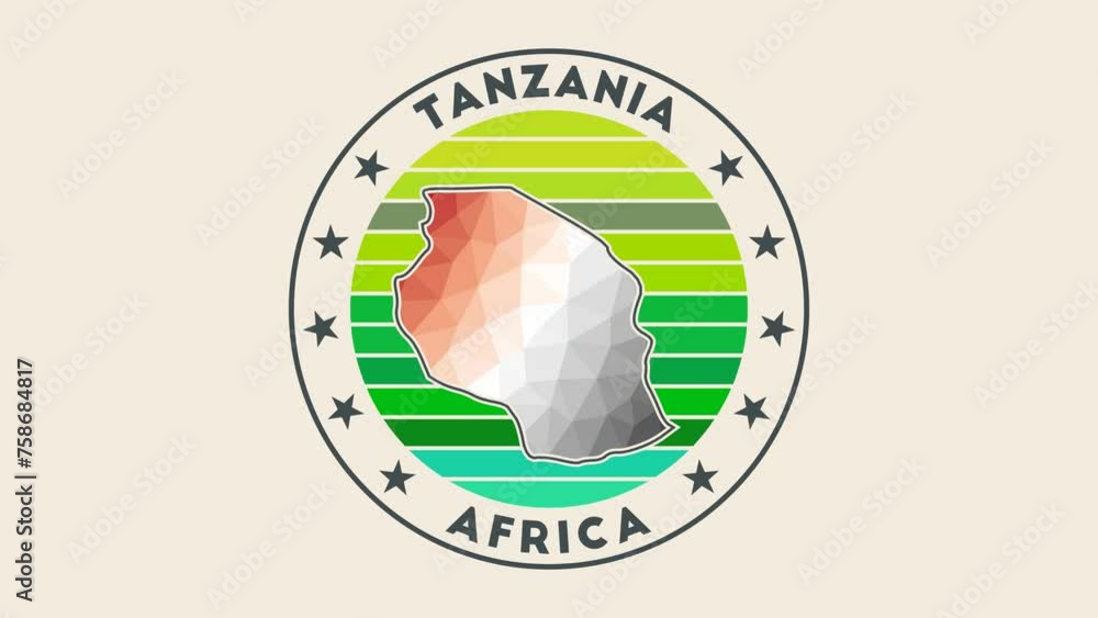 Tanzania intro video featuring a badge with the circular name and map ...