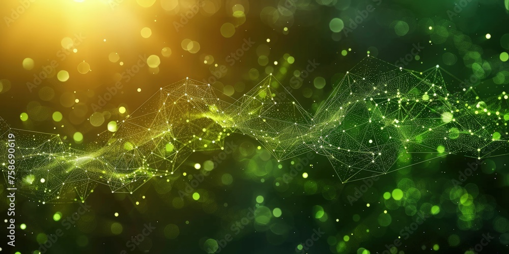 Graph network machine learning minimalistic green background design ...