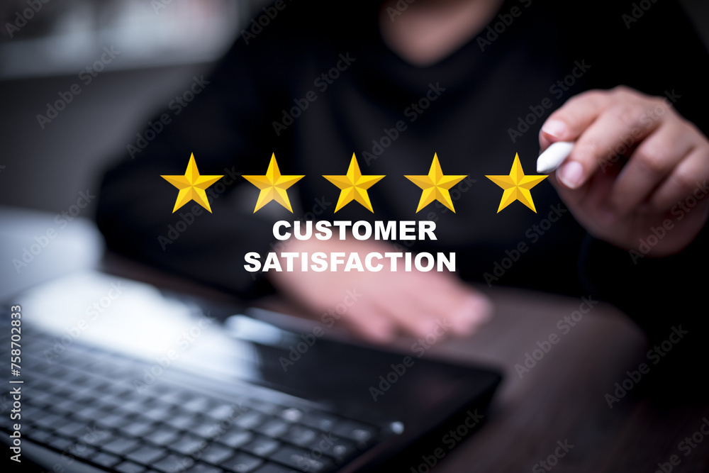 Concept of satisfaction rating.Quality and standards in customer ...
