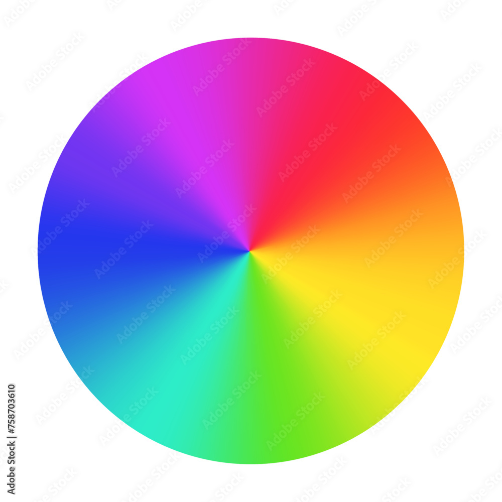 Radial rainbow gradient circular swirl, color spectrum in a vibrant ...