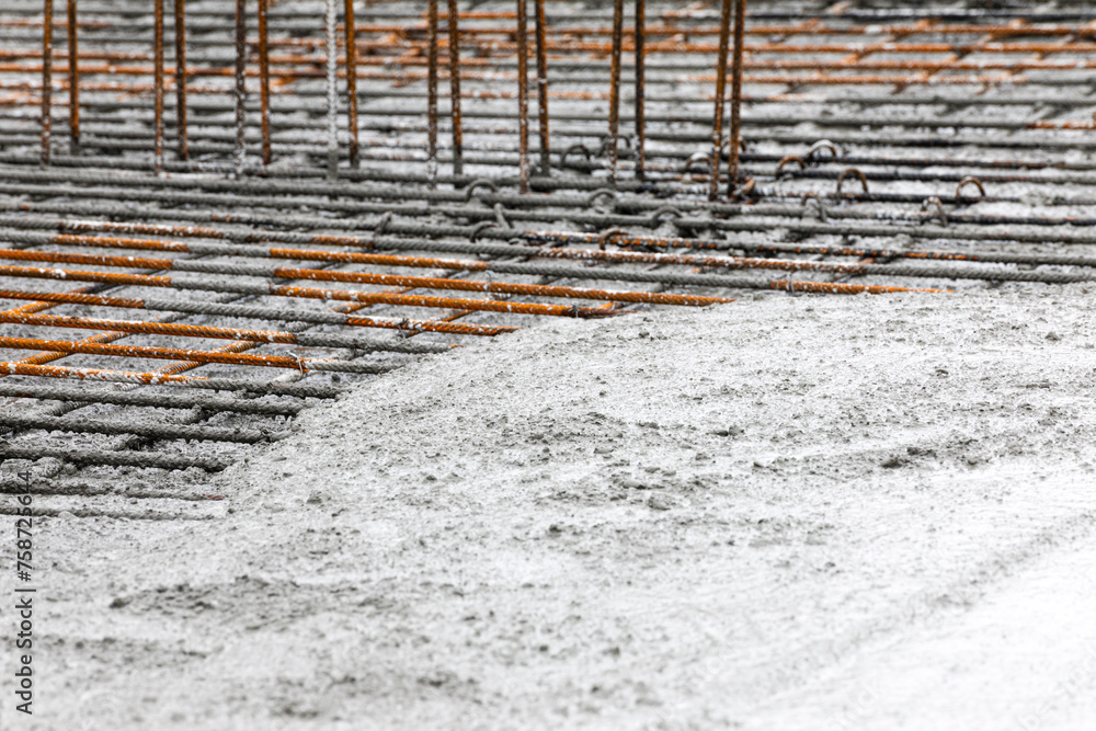 Posa in opera del calcestruzzo armato per fondazioni Stock Photo ...