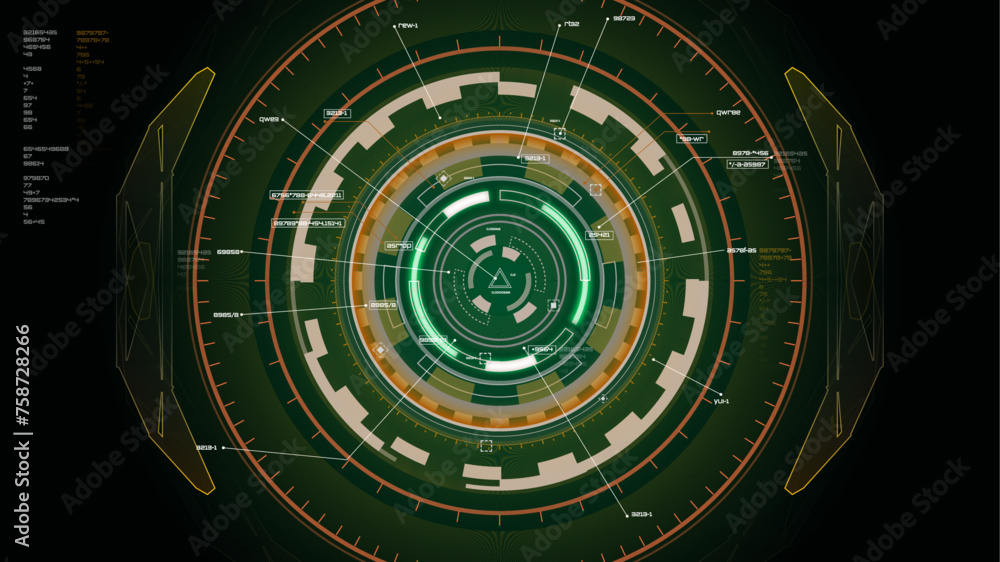 Vector editable, Sci-fi Futuristic UI FUI abstract circular element ...