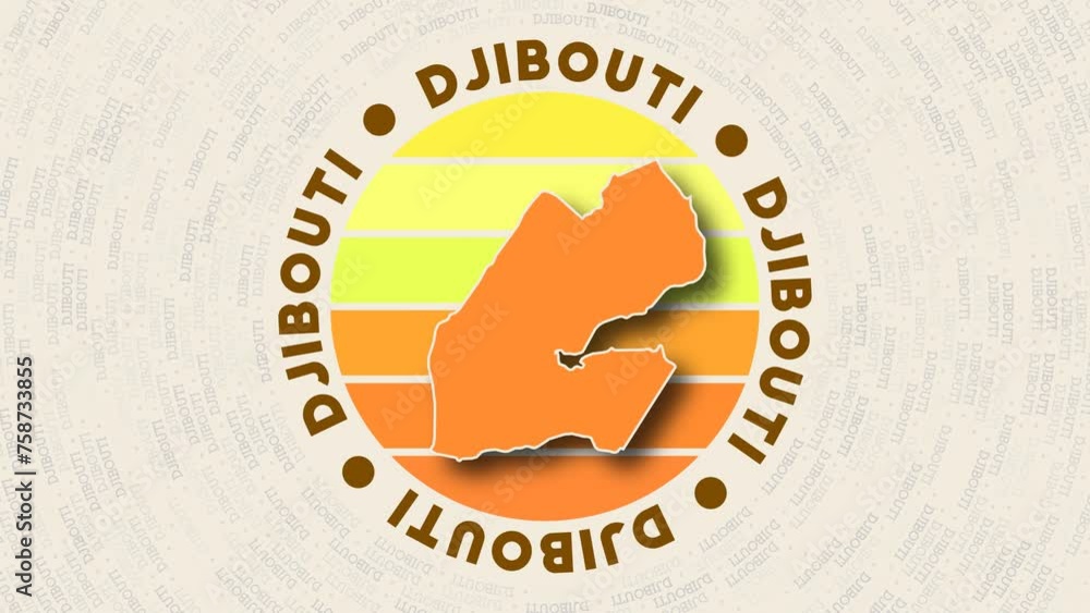 Djibouti logo intro. Badge with the circular name and map of the ...