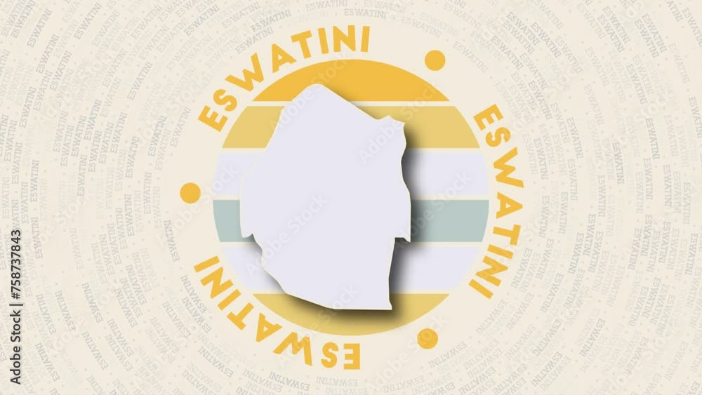 Swaziland logo intro. Badge with the circular name and map of country ...