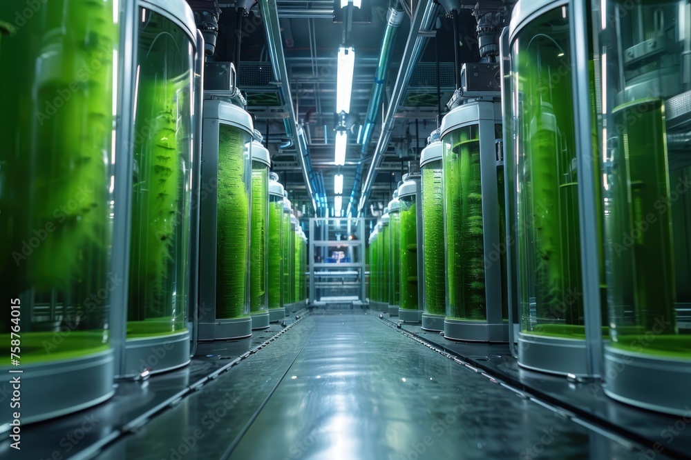 Algae biofuels cultivation sustainable energy from algae in futuristic bioreactors Stock ...