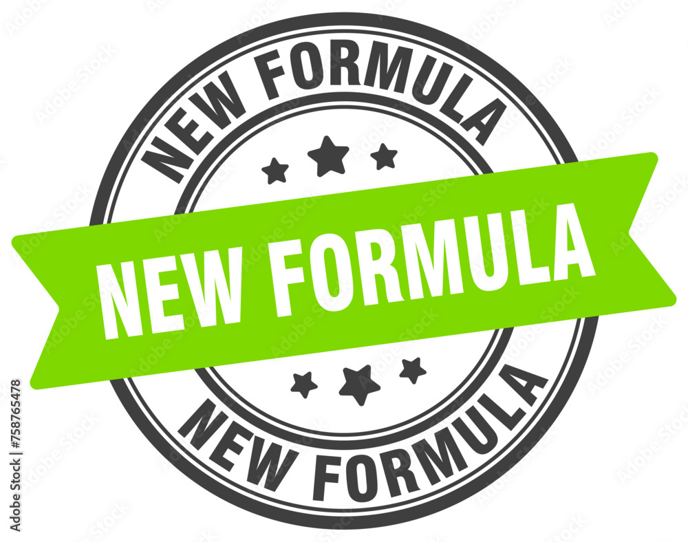 new formula stamp. new formula label on transparent background. round ...