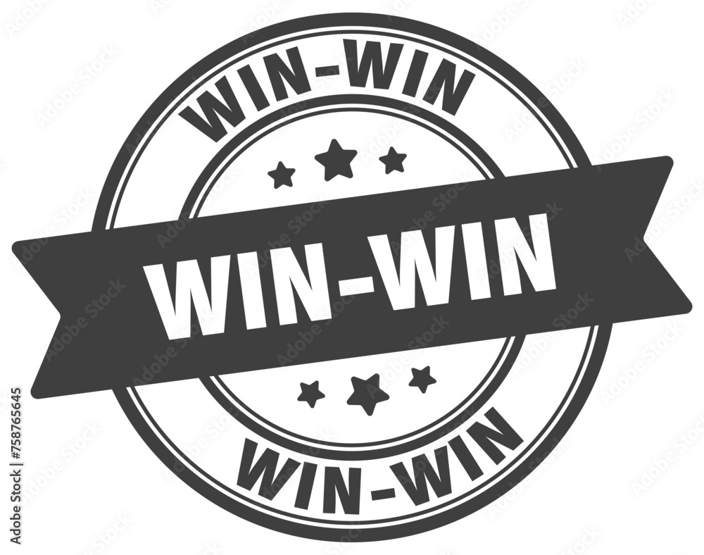 win-win stamp. win-win label on transparent background. round sign ...