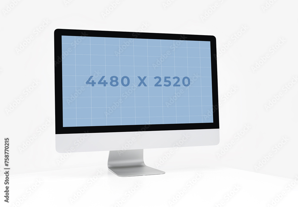 Simple Monitor Mockup Screen With White Background and Generative ai ...