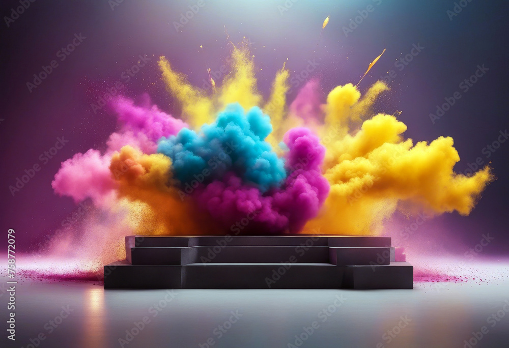 explosion Product splay powder paint colorful podium poduim dais powder ...