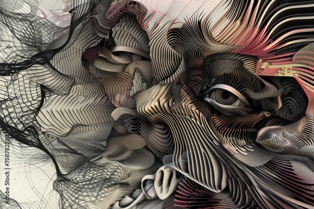 Digital artwork exploring the concept of chaos and order through ...