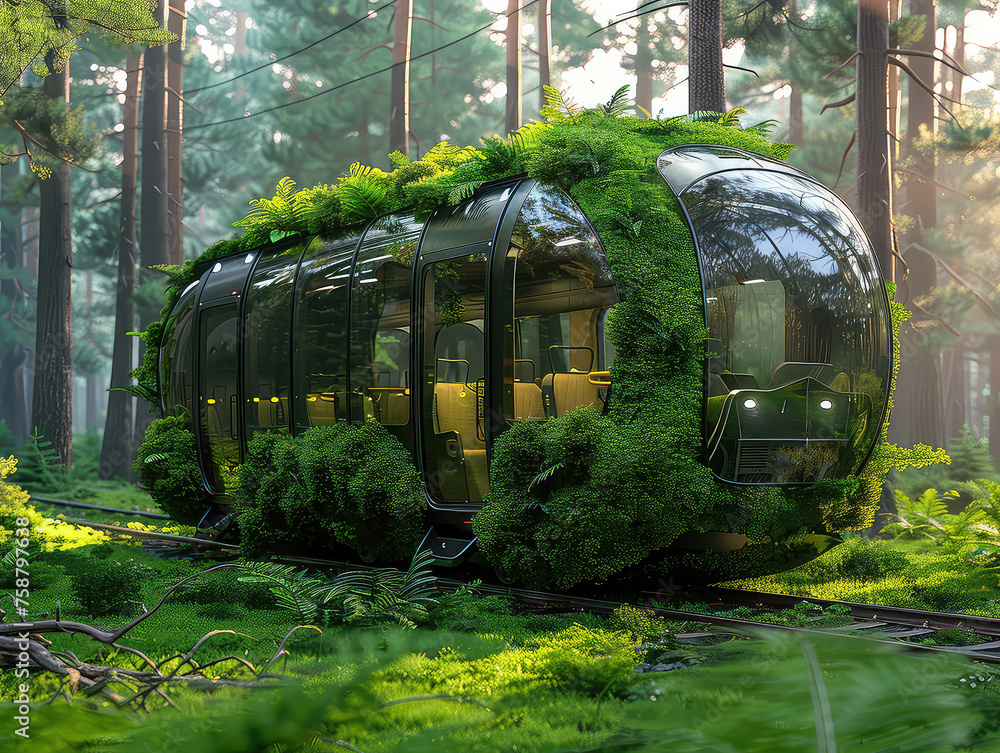 Ilustrace „Green Transport Concept - Nature Escape - Adventure Route ...