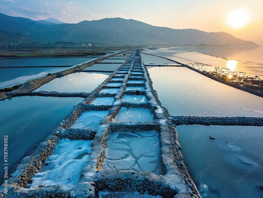 Coastal Salt Farming - Industrial Landscape - Crystallization Process ...