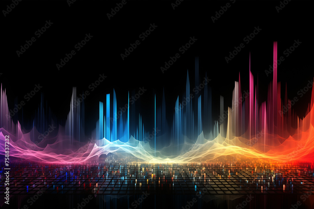 Sound waves modern sound equalizer. Radio wave icons. Volume level ...