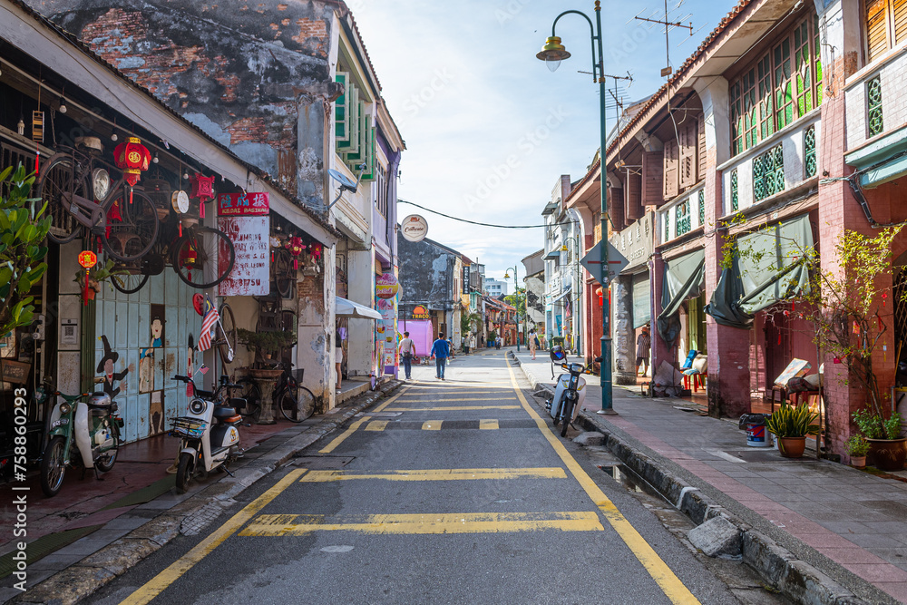 penang, malaysia. 20th april, 2023: street view of george town city ...