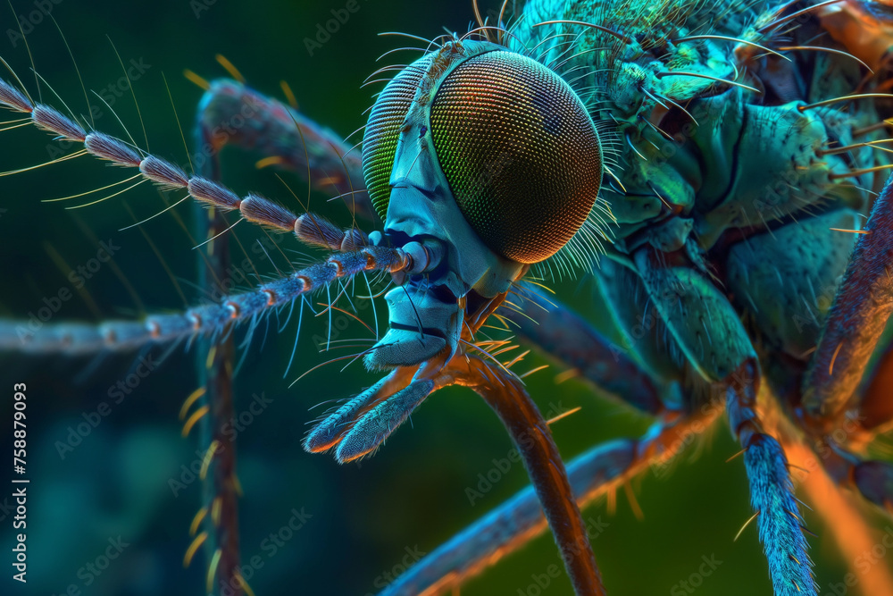 Full body mosquito, electron microscope, micro image, complex, science ...