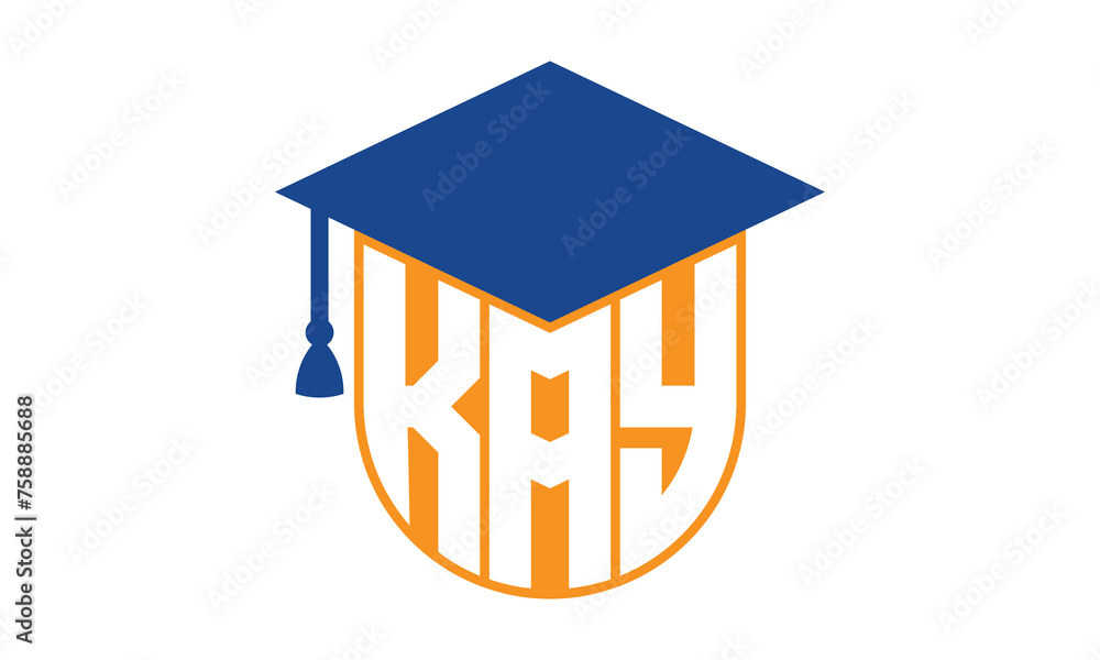 KAY initial letter academic logo design vector template. school college ...