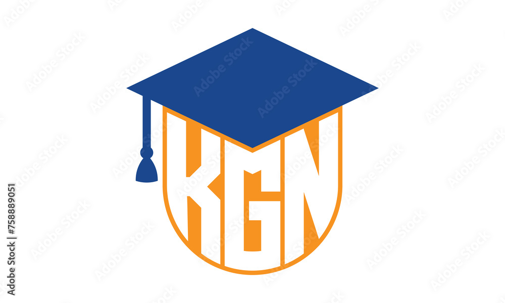 KGN initial letter academic logo design vector template. school college logo, university logo ...