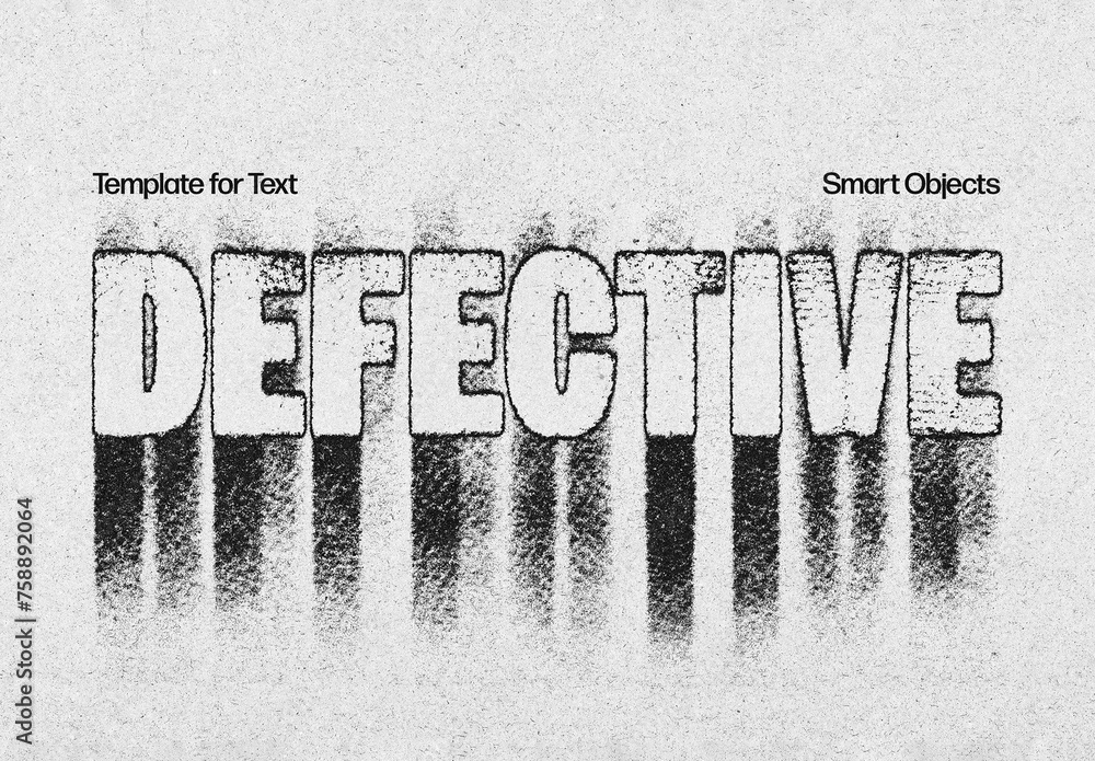 Defective Ink Text Effect Mockup Stock Template | Adobe Stock
