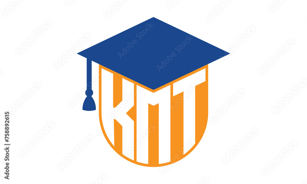 KMT initial letter academic logo design vector template. school college ...