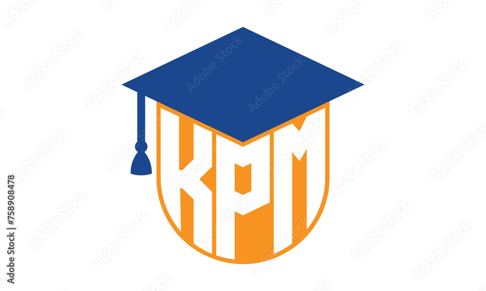 KPM initial letter academic logo design vector template. school college ...
