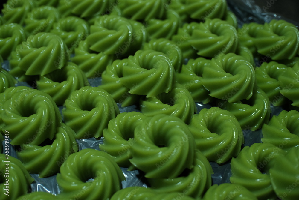 Kuih Kaswi Gedik, traditional malay food and sweets or a steamed rice ...