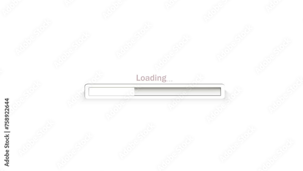 Loading bar animation on green screen, white status bar animated ...