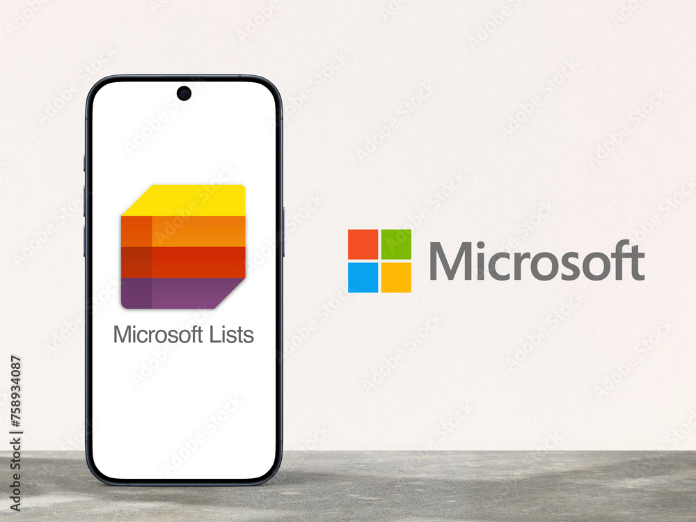 Microsoft Lists logo is displayed on a modern smartphone, Microsoft ...
