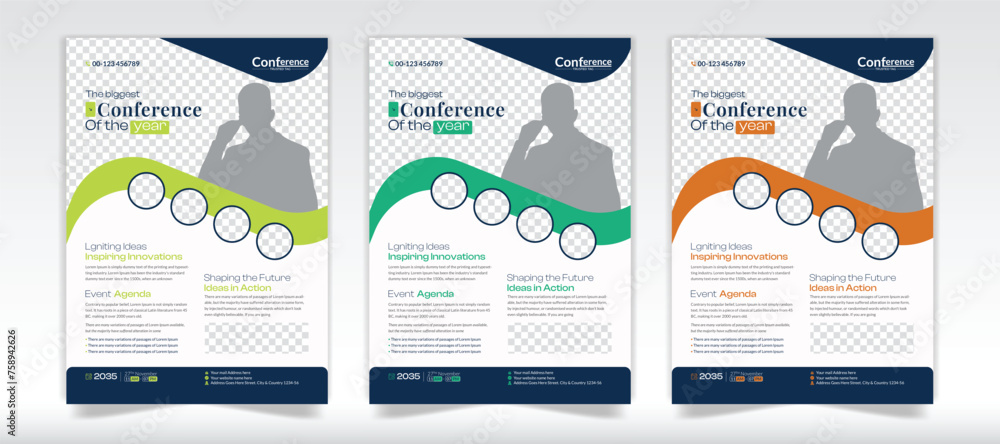 Training flyer template design and conference a4 template design Stock ...