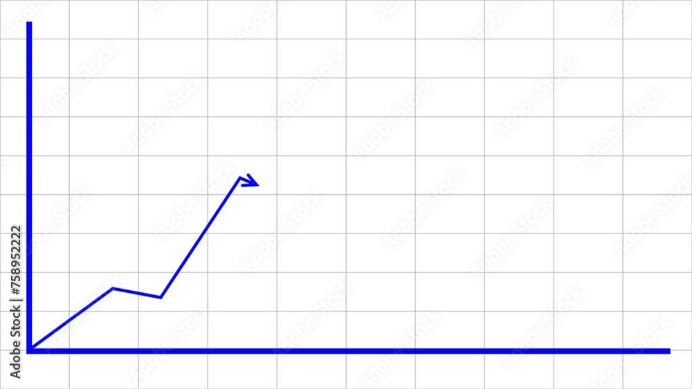 Single Line graph with axis against a graph background and green screen ...