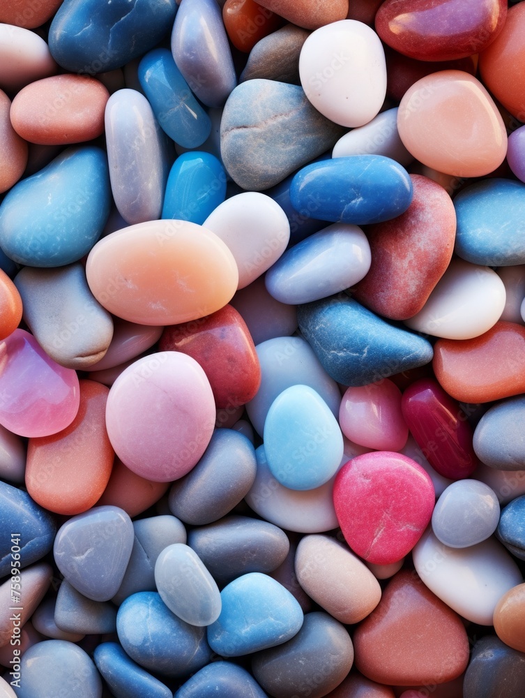 Colorful sea stones pattern background. Colorful pebbles pattern for ...