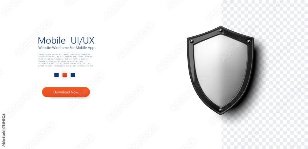 Empty metal shield. Metal shield with a frame of realistic vector ...