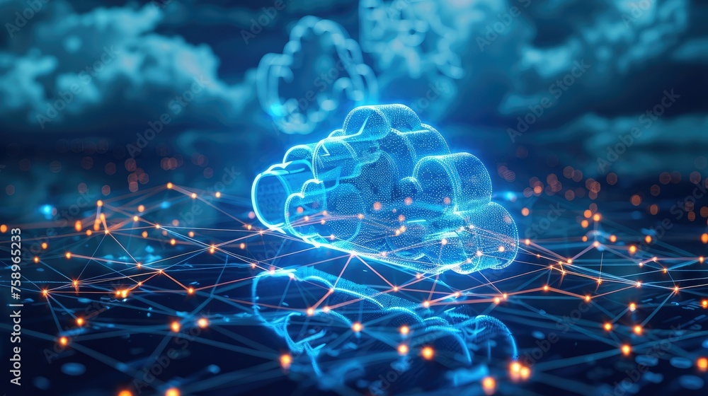 Data transfer cloud computing technology. There is a large prominent ...