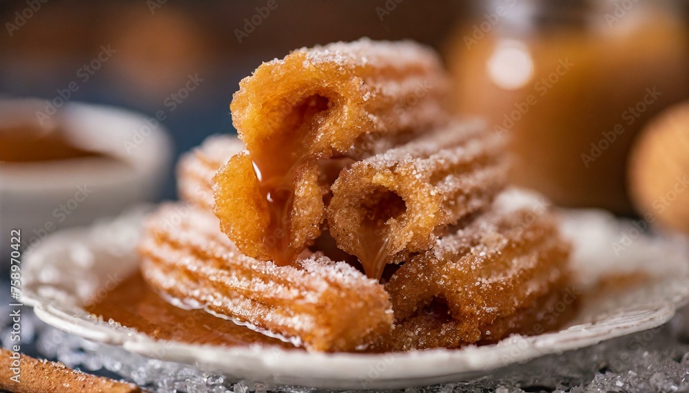 Churros com doce de leite ( Dulce de leche ). Comida, sobremesa, doce ...