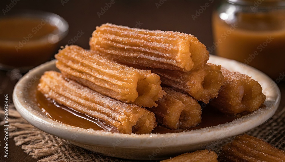 Churros com doce de leite ( Dulce de leche ). Comida, sobremesa, doce ...
