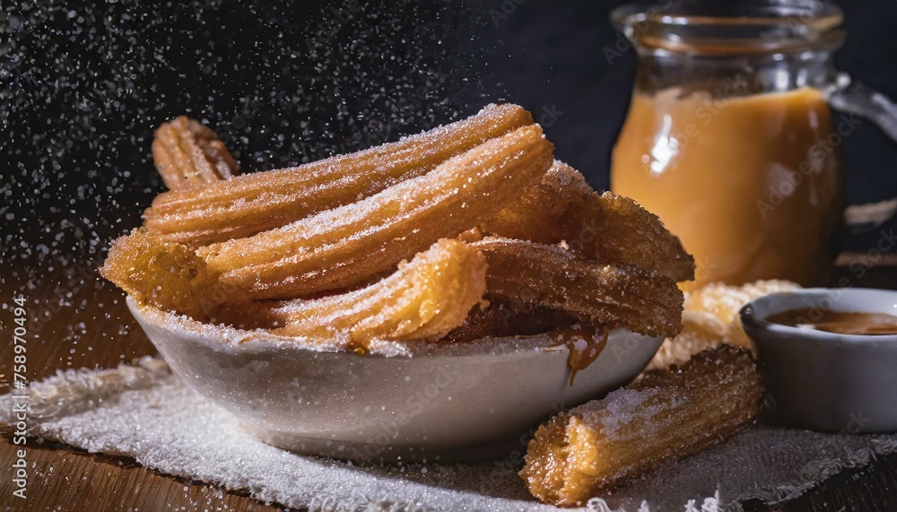 Churros com doce de leite ( Dulce de leche ). Comida, sobremesa, doce ...