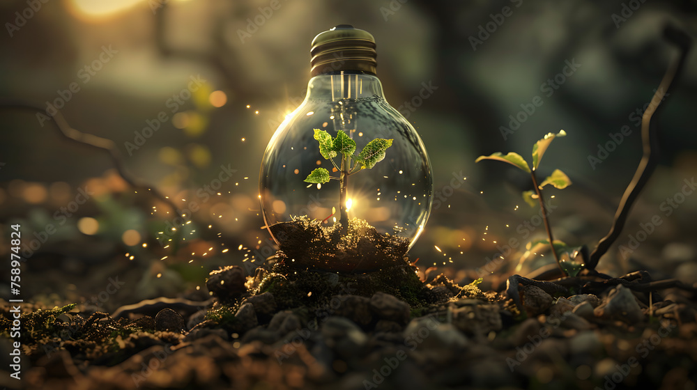 A creative image representing the benefits of sustainable living, with ...