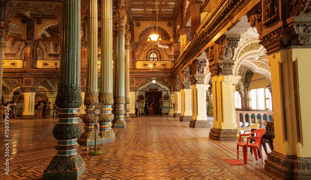 Interior view of Mysore Palace, Indian Traditional Architecture of ...