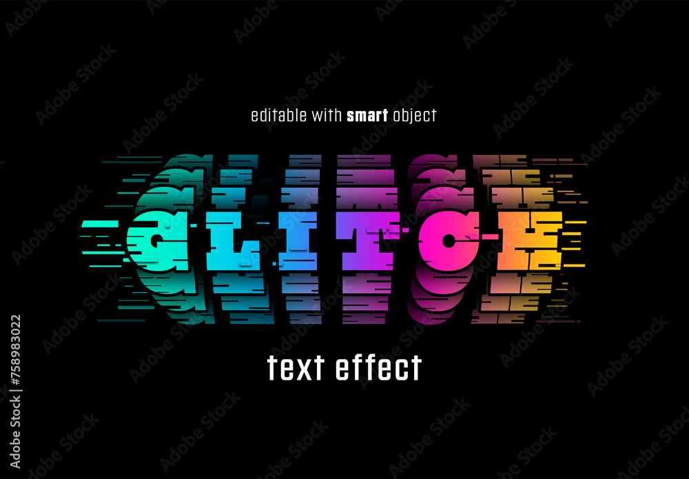 Glitch Text Effect Stock Template | Adobe Stock