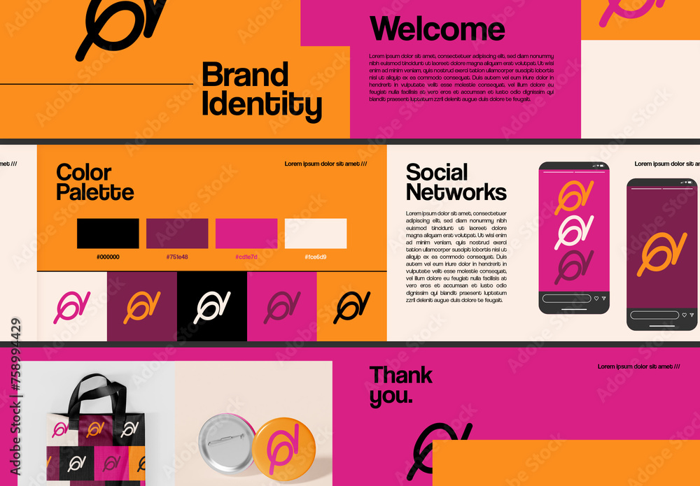 Brand Identity Manual Layout Stock Template | Adobe Stock