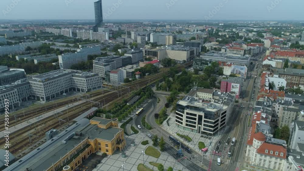 Beautiful Track Main Train Station Wroclaw Aerial View Poland Stock ...