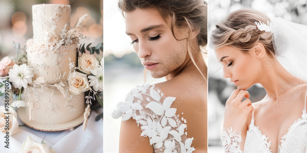 Trans wedding inspiration with stubble bride white lace dress wedding ...