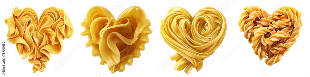 Heart Shaped Pasta clipart collection, vector, icons isolated on ...
