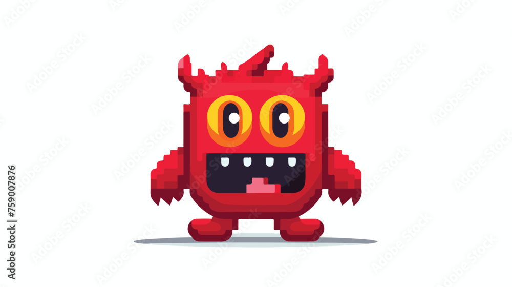 Pixel art monster logo icon vector 8 bit arcade game Stock Vector ...