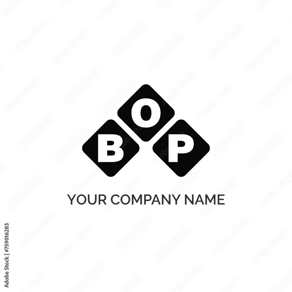 BOP letter logo design on white background. BOP logo. BOP creative ...